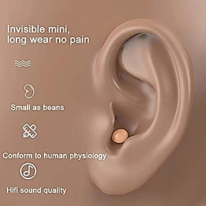 XBOSS PRO 4S+ Invisible Earbuds True Wireless Bluetooth Earphones 5.3 HiFi Stereo Noise Cancelling Small Mini Hidden Earbuds for Work, Sleep, Music, Audiobooks (Skin)