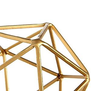 Better Homes & Gardens 5" W x 6" H Icosahedron Iron Geometric Tabletop Sculpture - Medium, Gold