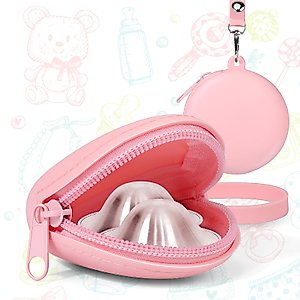 Vodolo Silver Nursing Cups Case Silicone,Nipples Shield Holder for 16-28mm Breast Feeding Nipple Shield Holder for Sore Nipple Covers Breastfeeding Essentials Must Haves Reusable
