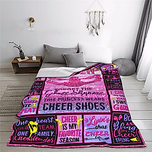 Cheerleader Gifts Blanket Cheerleader Gifts for Girls Cheer Throw Blanket Cheerleading Gifts Cheer Accessories for Girls Cheer Gifts for Cheerleaders Cheer Coach Flannel Blanket 40"x50"