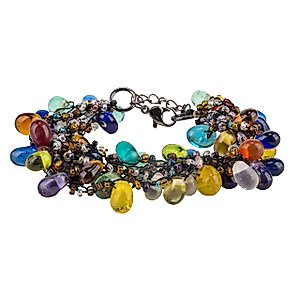 SPUNKYsoul Handmade Boho Beaded Bangle Bracelet Rope Braided Set for Women (Multi Colored)