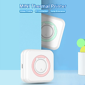 HXBER Photo Printer, All-in-one Photo Printer Multifunction Portable Printer Wireless Instant Mini Printer Support BT Connection for Smartphone with 6 Thermal Paper Rolls and 5 Self-Adhesive Paper