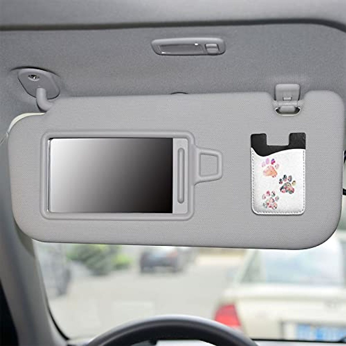 Floral Paw Print Trio Cell Phone Card Holder Stretchy Wallet Pocket Credit Card ID Case Pouch Sleeve 3M Adhesive Sticker Compatible with iPhone Samsung Galaxy Android Smartphones