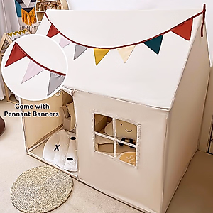 Kids Tent Indoor & Outdoor Toddler Tent Kids Play Tent Large Kids Playhouse Tent Toys with Pennant Banners Razee