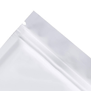 QQ Studio 100pcs Double-Sided Matte Foil Flat Packaging Zipper Seal Bags (4" x 6", Matte White)