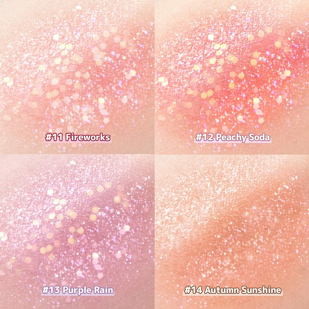 zeesea Glitter Galaxy Colored Liquid Eyeshadow, Dazzling Shimmer Eye Makeup, High Pigmented & Long Lasting (11 Fireworks)