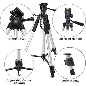 UltraPro 72" Inch Aluminum Camera Tripod Bundle for Canon, Nikon, Sony, Samsung, Olympus, Panasonic, Pentax, and All Digital Cameras, Includes UltraPro Microfiber Cleaning Cloth