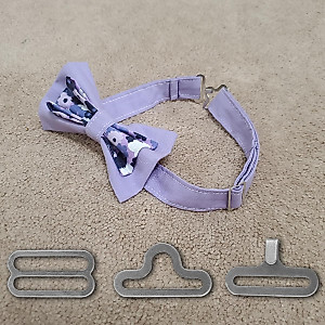 100 Sets Adjustable Bow Tie Hardware Clip Set, Metal Cravat Clip Hook Fastener for Necktie Strap