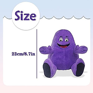 Hashibira Grimace Shake Yellow Hat Plush Toy Plushie Stuffed Animal Toy Game Doll Toy Christmas Stuffed Doll Birthday Gift for Kids Children (A)