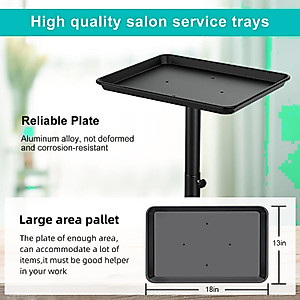 Retain Time Premium Aluminum Salon Tray, Sturdy Five feet Base Adjustable Tray is Used for Salon Tray on Wheels, Salon Tool/Color Tray, Beauty Spa Tray, Dentist Tray, Etc.…(Black)