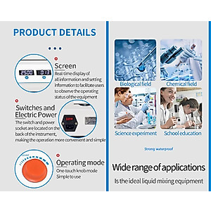 HFBTE Multi-Tube Vortex Mixer Lab Vortexer Mixer Laboratory Ink Glue Blood Vortexer Shaker Instrument with DC Brushless Motor Speed Range 100 to 2500 RPM Foam Rack 50xφ9mm Test Tube φ9-φ13mm 2ml-5ml