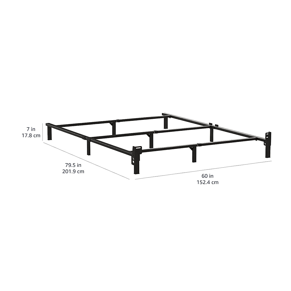 Amazon Basics Metal Bed Frame, 9-Leg Base for Box Spring and Mattress - Queen, 79.5 x 60-Inches, Tool-Free Easy Assembly