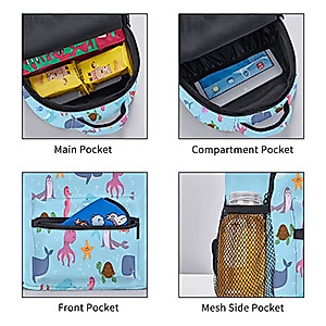 wnlnfdp Custom Backpack for Girl Boy, Personalized Backpacks whit Name, Customized Ocean World Bookbag for Gift, Casual Travel Laptop Backpack -12in