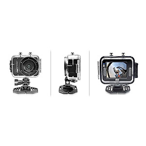 Pyle Hi Speed Sports Action Camera - HD 1080P Mini Camcorder w/ 12 MP Cam, 2.4" Touch Screen USB SD Card HDMI, Battery - Waterproof Case, USB Cable, Wireless Remote Control, Mount PSCHD60BK (Black)