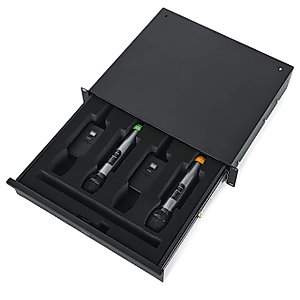 Gator Cases Rackworks Wireless Microphone Rack Mount Drawer - Fits 4 Wireless Microphones and Body Packs; New Compact 2U Design (GRW-DRWWRLSS)