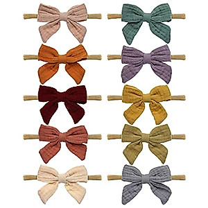 PUCH-KO Baby girl bows headbands for newborn and infant toddler hairbands hair accessories handmade elastic stretchy headband for girls child toddlers kids