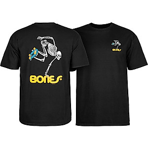 Powell Peralta Skateboard Skeleton T-Shirt, Black, X-Large