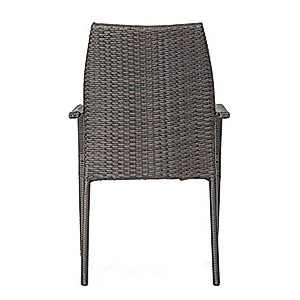 Christopher Knight Home Bridget Outdoor Wicker Stacking Patio Chairs, 2-Pcs Set, Multibrown