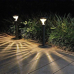 ZMY Solar Energy Waterproof Pillar Lighting Outdoor Black Acrylic Column Lamp Modern LED Ultra Bright Garden Post Light Lawn Landscape Home Pathway Illumination