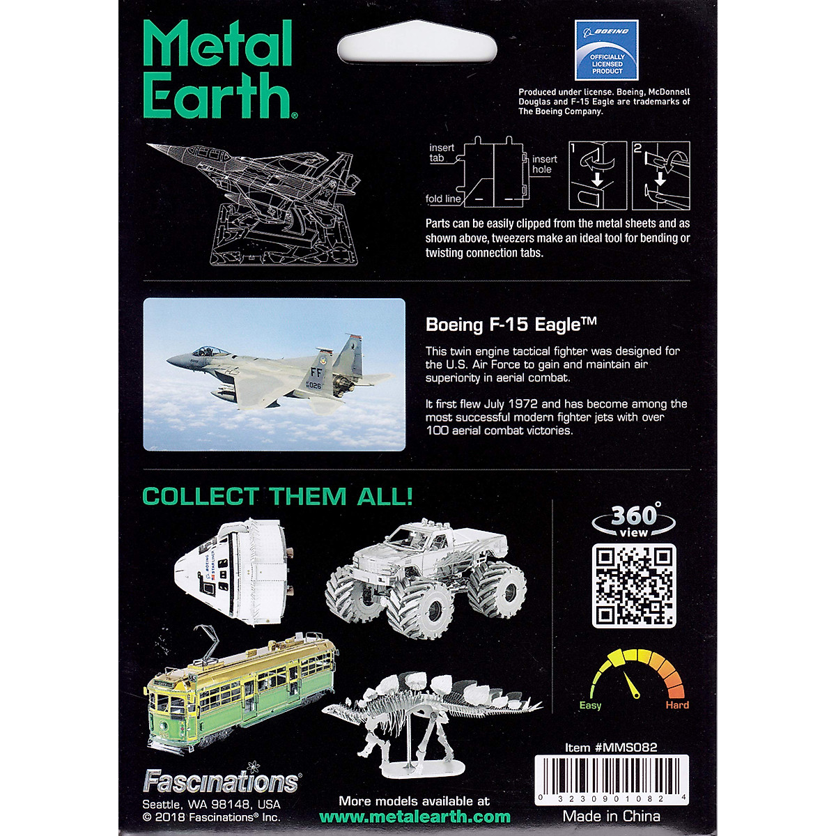 Metal Earth Boeing F-15 Eagle Airplane 3D Metal Model Kit Fascinations