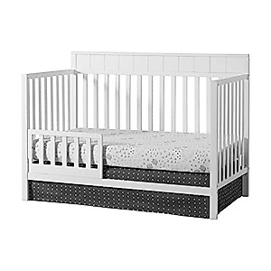 Oxford Baby Logan 4-in-1 Convertible Crib, Snow White, GreenGuard Gold Certified