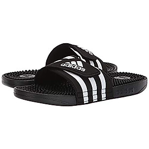 adidas Women's Adissage Slides Sandal, Black/White/Black, 7