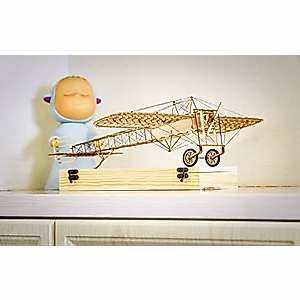 Balsa Wood Airplane Kits DIY Bleriot Wooden Models Aircraft, Laser Cut Balsa Wood Plane Kits to Build for Adults, Perfect 3D Wooden Puzzles Airplane Model Kit for Home Decor Collection Birthday