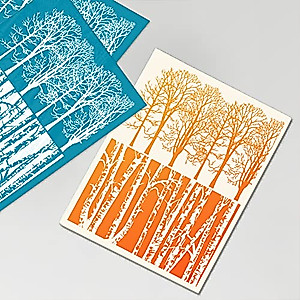 OLYCRAFT 4x5 Inch Clay Stencils Birch Tree Pattern Silk Screen Printing Stencils Forest Mesh Transfer Stencils Reusable Washable Mesh Stencil for Polymer Clay Jewelry Earrings Making