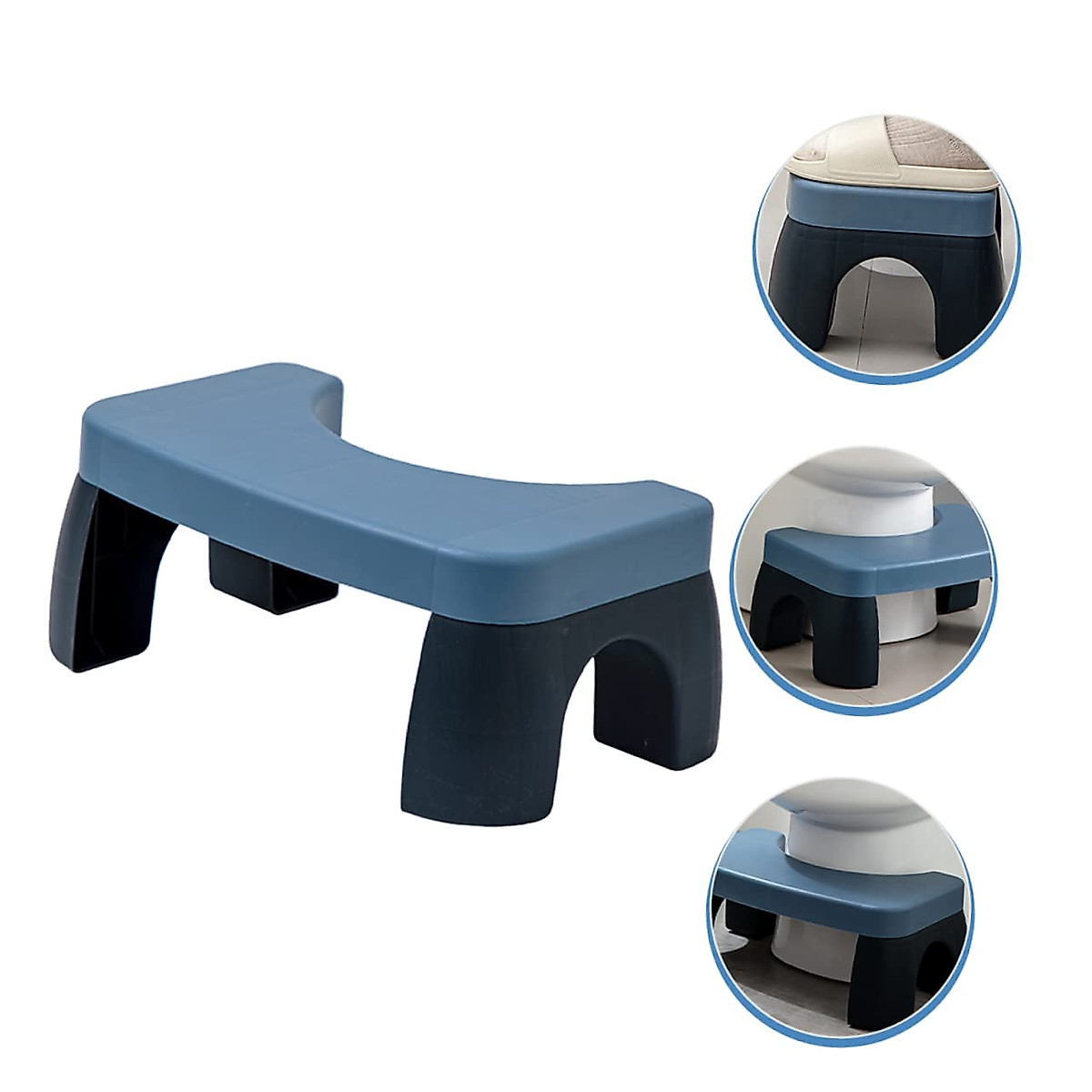 DOITOOL Folding Toilet Stool Foldable Poop Stool Bathroom Potty Step Stool Sitting Posture Footstool Squatting Stool Blue