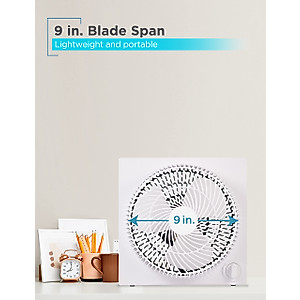 BLACK+DECKER Mini â€“ Tabletop Quiet 9 Inch Desk Box Fans Frameless BFB09W White