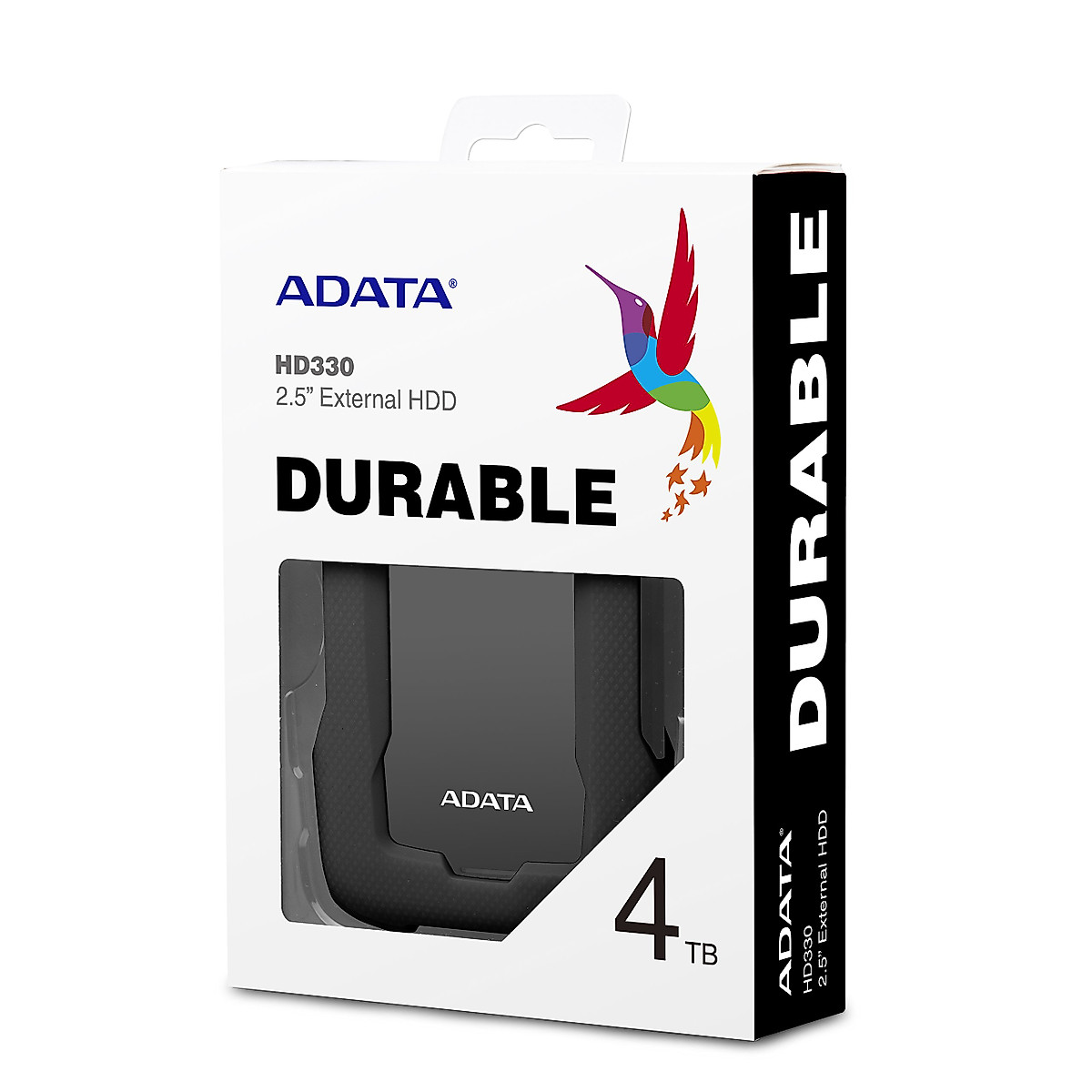 ADATA HD330 4TB USB 3.1 Shock-Resistant Extra Slim External Hard Drive Black (AHD330-4TU31-CBK)