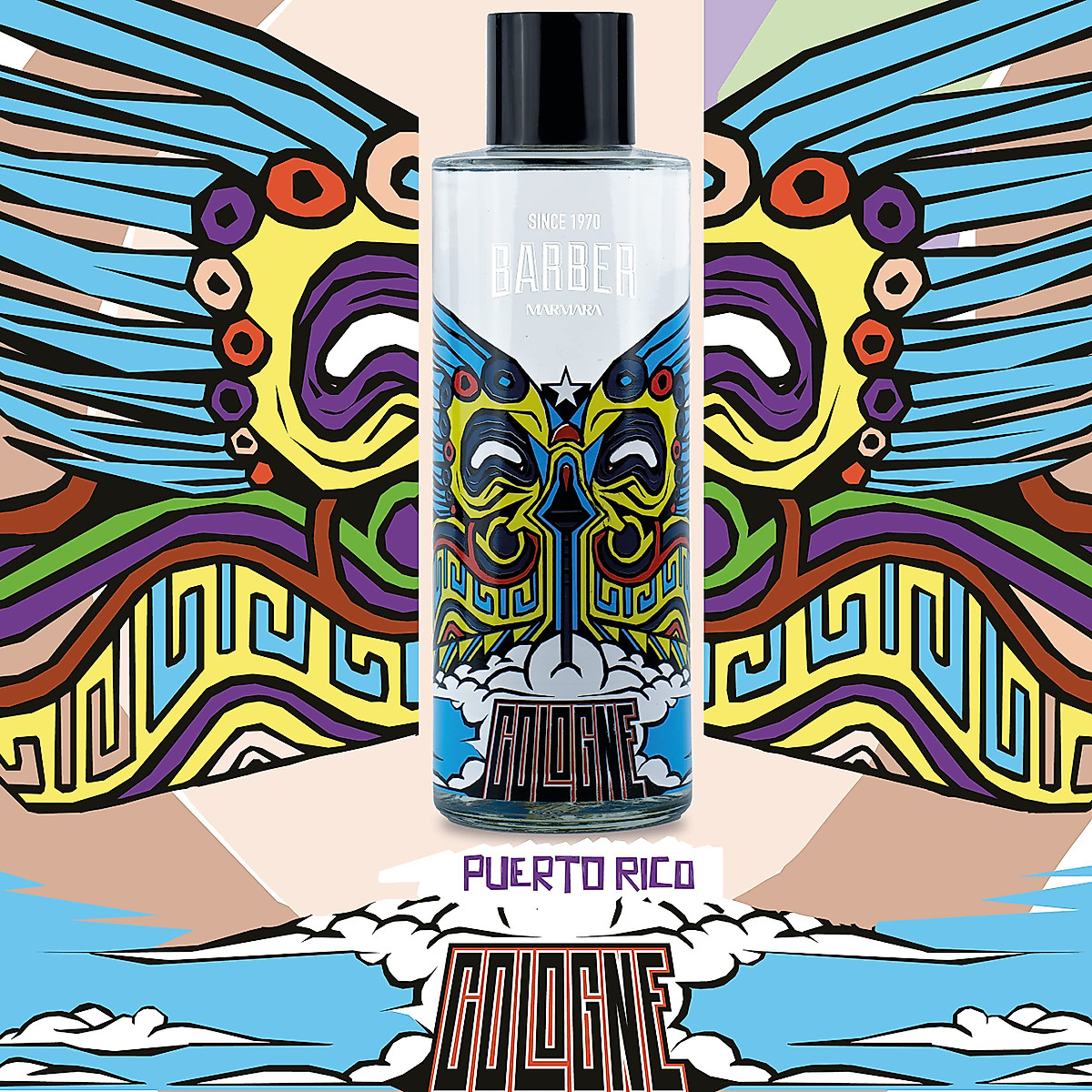 BARBER MARMARA PUERTO RICO Limited Edition Eau de Cologne 500 ml Men's Fragrance Water Glass Bottle Gift Packaging Men's Perfume Aftershave Men Cologne Barber 8% Fragrance Oil