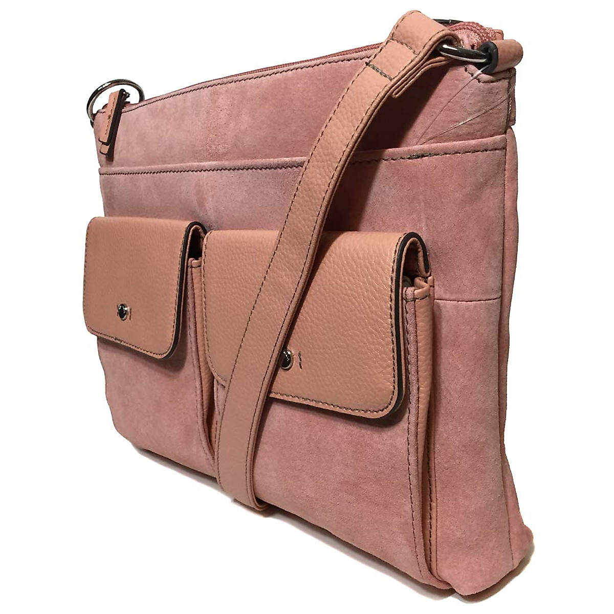 Tignanello Voyager Convertible Leather/Suede Cross Body W/RFID Protection, Coral/Coral