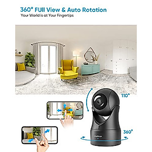 owltron 1080P Pet Camera, Pan Tilt Cam for Baby Monitor, Wi-Fi Home Security Indoor Camera for Dog or Cat, Motion Detection & Tracking, Night Vision, 2-Way Audio, Compatible with Alexa