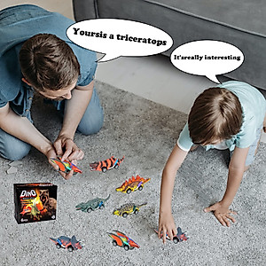 ABCaptain Dinosaur Toys Pull Back Cars for Boys Kids Toddlers 3-7 Year Old, Dino Monster Trucks Birthday Easter for Age 3 4 5 6 (6Pcs-A)