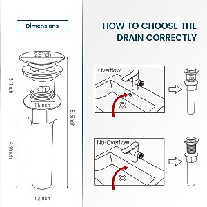 Vessel Sink Drain,Bathroom Pop-up Drain With Detachable Basket Stopper, Anti-Explosion And Anti-Clogging Drain Strainer, Sink Drain Assembly With Overflow Polished Chrome, REGALMIX RWF083H