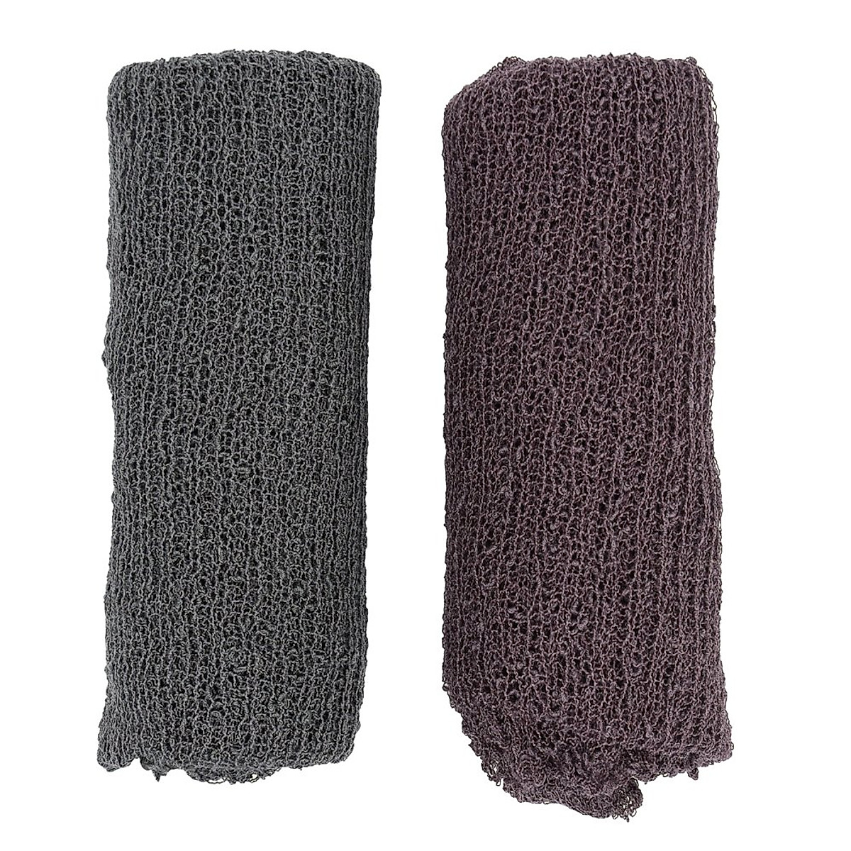 Buthneil 2 Pack Newborn Boy Girl Baby Stretch Wrap Photo Props Wrap-Baby Photography Props Photo Blanket, Purple & Gray