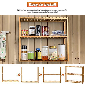 PayLessHere Bamboo Shelf 3-Tier Storage Shelves Stand Adjustable Layer Rack with Adjustable Position for Home Bathroom Kitchen Storage Shelf Rack Bathroom Towel Shelf, Natural
