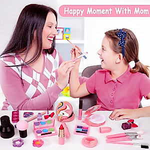 Flybay Kids Makeup Kit for Girl, Washable Makeup Set Girls Toys, Real Girls Makeup Kit for Kids, Children Toddler Princess Play Make Up Set Christmas Birthday Gifts for Girls Age 3-12 Year Old