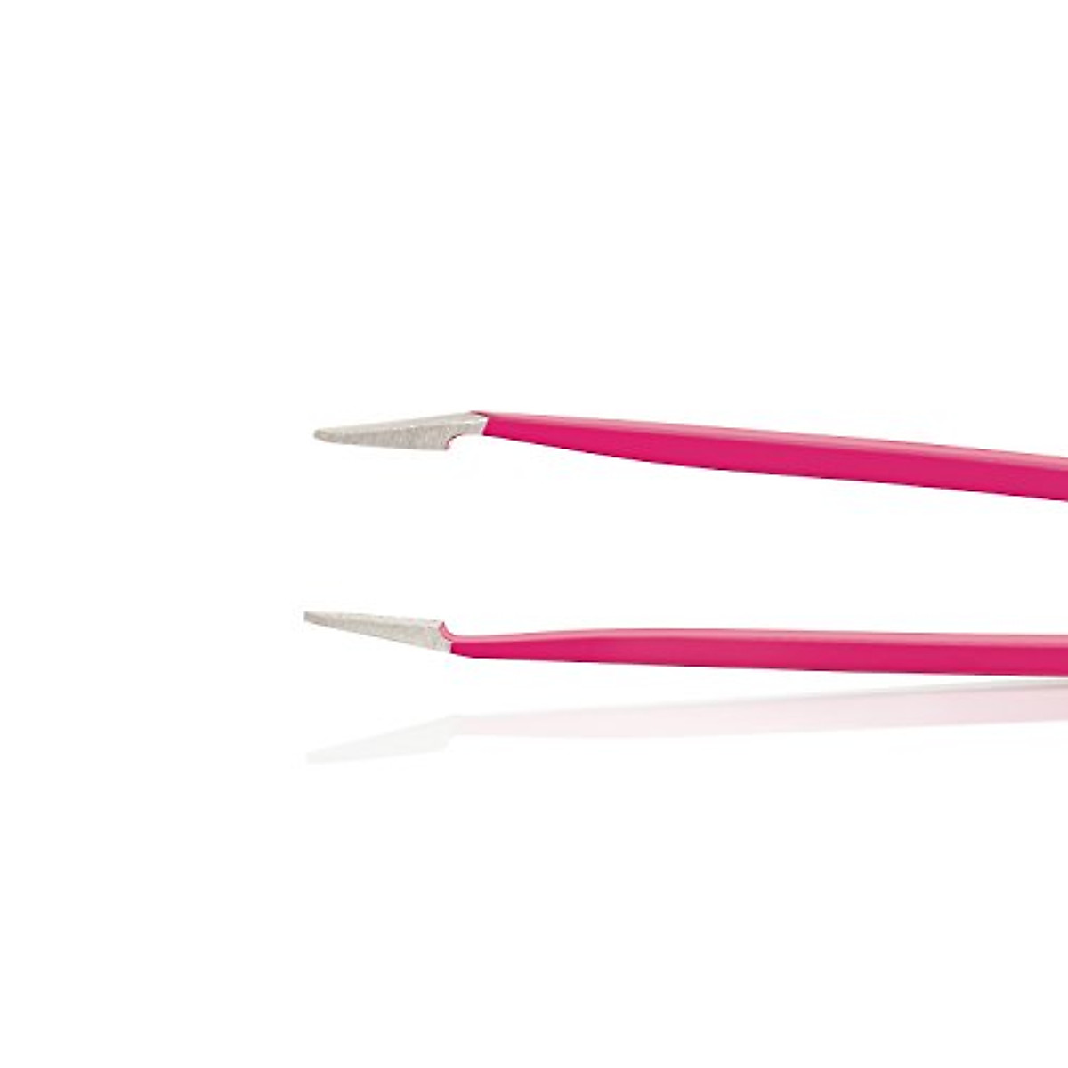 BEST SLANT TWEEZERS PINK Set Includes CASE and Ebook - Precision Eyebrows Tweezer - Stainless Steel - For Beautiful Eyebrows!