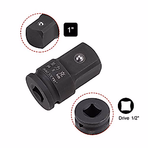 uxcell 1/2" Drive (Female) x 1" (Male) Impact Socket Adapter for Use with Air Impact Wrenches, Breaker Bars, Ratchets, CR-MO Steel