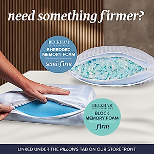 Beckham Hotel Collection Bed Pillows Standard / Queen Size Set of 2 - Down Alternative Bedding Gel Cooling Pillow for Back, Stomach or Side Sleepers