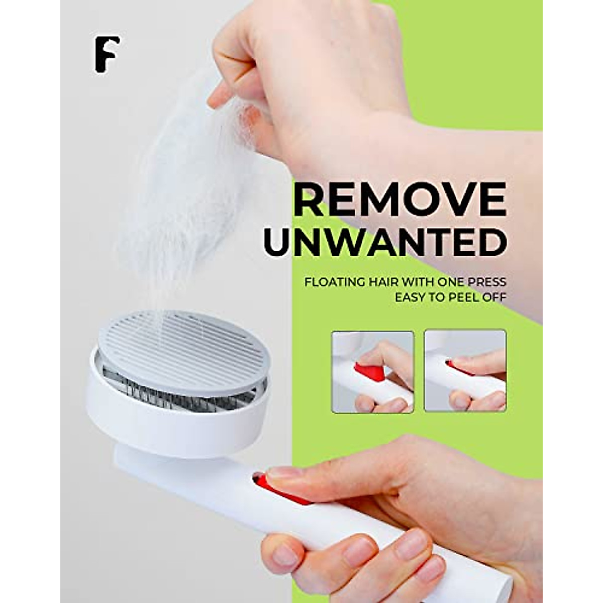 FURBULOUS cat Grooming Slicker Brush for Kitten Rabbit Massage Removes Mats, Tangles and Loose Fur. Cat Brush for Long or Short Haired Cats, Cat Brushes for Indoor Cats