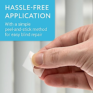 Impresa Clear Vertical Blind Repair Tabs - 20 Clear, Stick-On Tabs (10 Sets) with 2 Alcohol Wipes - Great for Sliding Door, Window, Patio Blinds - Simple Blind Fixing Solution