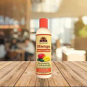 Okay Mango Leave-In Conditioner For All Hair Types & Textures Revitalizing - Anti-Breakage With Aloe, Jojoba & Coconut Oil Sulfate, Silicone & Paraben Free 8 Ounce , 8 Ounce