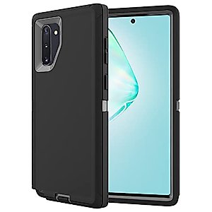 Guirble for Samsung Galaxy Note 10 Plus Case,Shockproof Dropproof Galaxy Note 10 Plus Case,Heavy Duty Protective for Samsung Note 10 Plus Case 6.8 Inch(Black/Gray)
