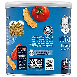 Gerber Graduates Lil' Crunchies, Garden Tomato, 1.48-Ounce Canisters (Pack of 6) FlavorName: Garden Tomato, Model: 9600356, Baby & Child Shop