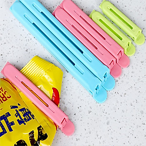 Terrysun 12 Pcs Plastic Sealing Clips, 2.8-4.3-6.3 Inch Reusable Chip Bag Clips, Air Tight Seal Grip for Bread, Snack and Food Bags