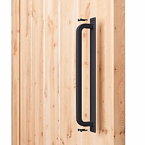 SMARTSTANDARD 12” Antique Rustic Handmade Barn Door Handles, Black Flush Long Base Handle Pull, for Gate, Shed, Garage