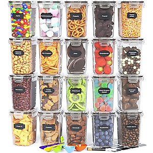 Chef's Path Airtight Plastic Food Containers with Lids - 20 Pack (1.6 Liter Each) - Durable Kitchen and Pantry Storage for Cereal, Rice, Pasta, Sugar - Airtight Food Storage Containers